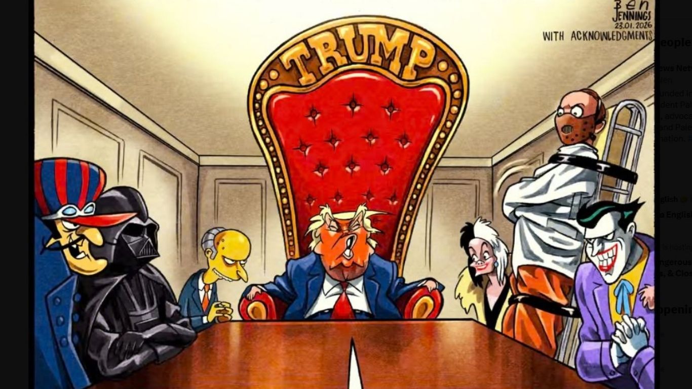 The Guardian mocks Trump's "Peace Council" with Darth Vader cartoon